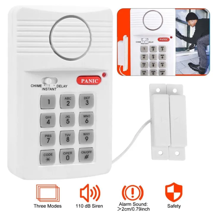 Home Security Doorbell Caravan Burglar Window Alarms Keypad Loud Alarm ...