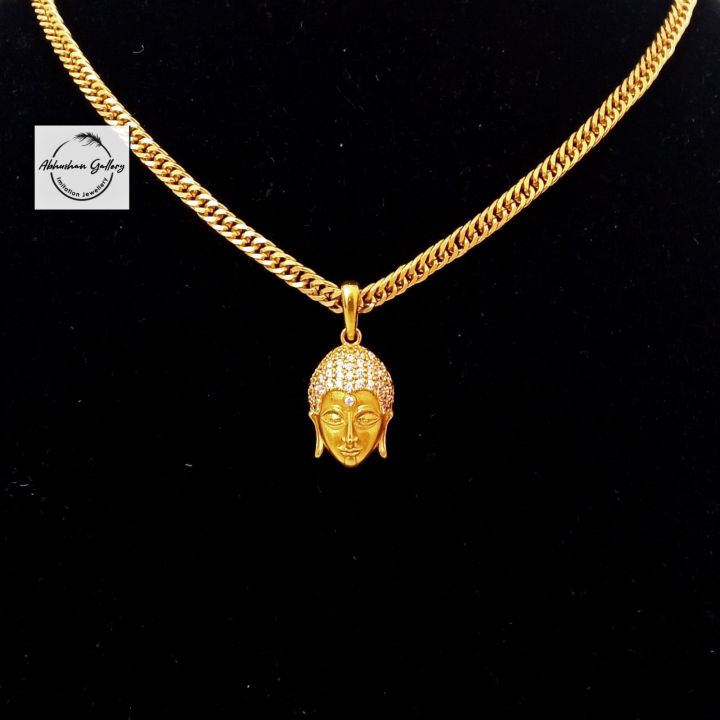 Abhushan Gallery Panchadhatu Goldplated Buddha Embedded With White ...