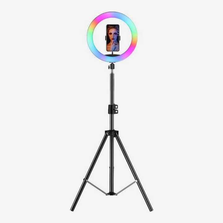 26CM Dimmable Video Ring Light Rainbow Colors RGB With 7FT Tripod for ...