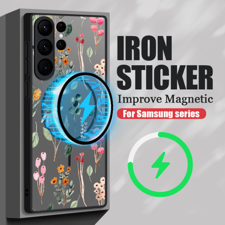 Magnetic Small Flowers Case For Samsung Galaxy S25 S24 S23 Ultra S22 ...