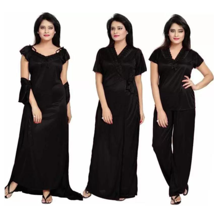 Silk Bridal Nightgown Set Stylish Fancy Bridal Nighty Set For Women ...