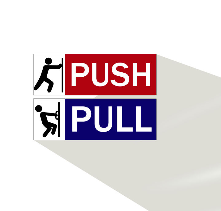 Push Pull smart sign Kit of 2 Indoor or Outdoor Plastic Signs | Daraz ...