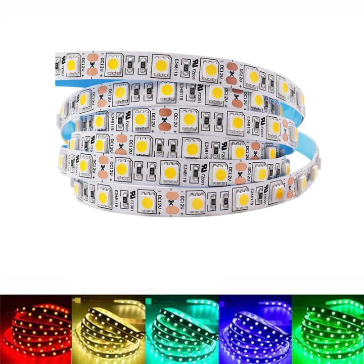 12V LED Light Strip Not Waterproof SMD 5050 5M Ledstrip RGB Tape LED ...