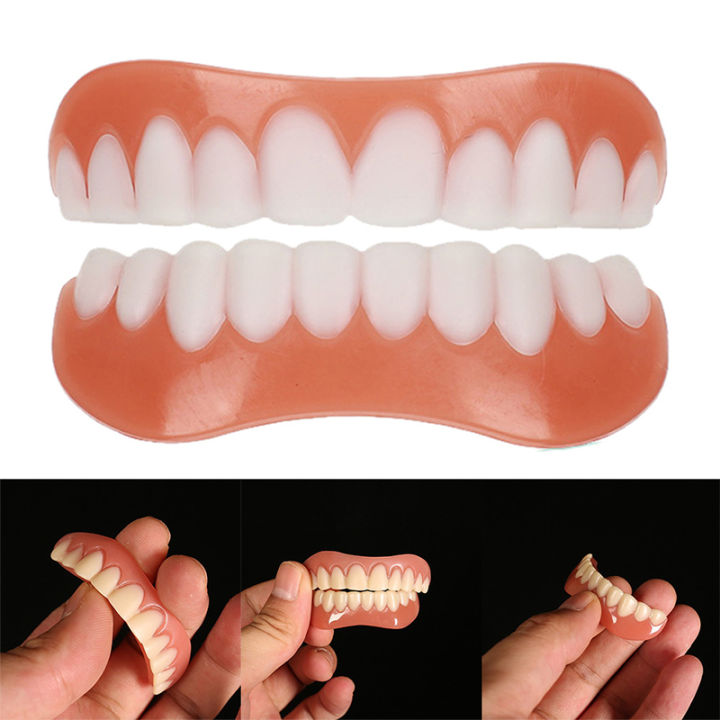 Instant Smile Veneer Silicone Fake Teeth Cover Upper&lower False Tooth ...