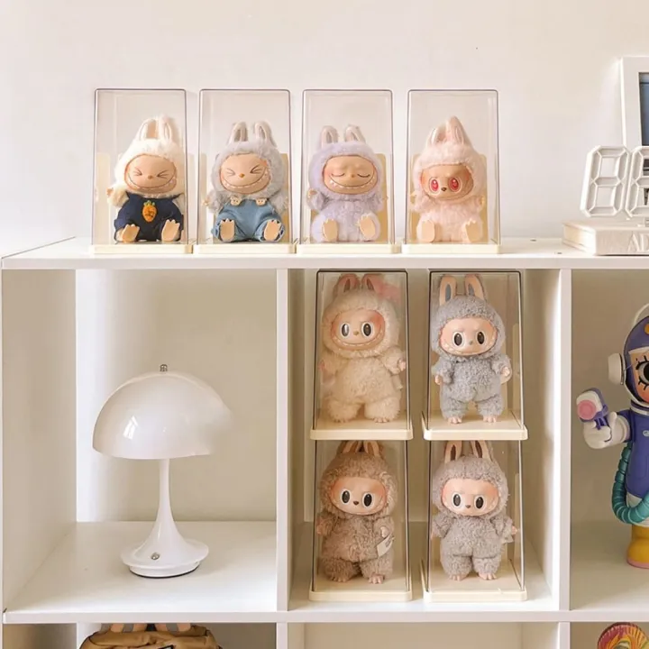 Decorative Ornaments Transparent Labubu Doll Storage Case Large ...