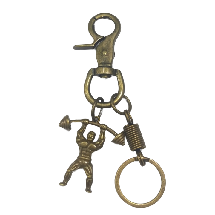 Bodybuilder Gym Weight Training Keyring Keychain Gym Bunny Fitness ...