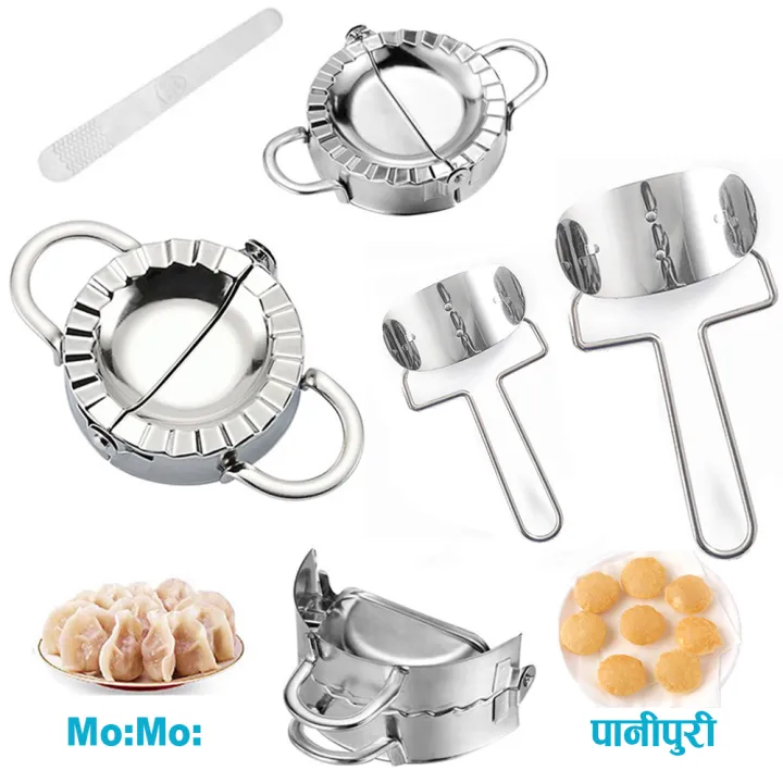 5-in-1 MoMo & Panipuri Tool Set – Multi-Function Dumpling Maker, Dough ...