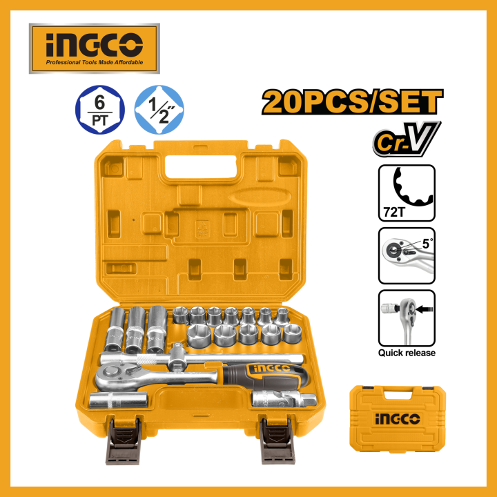 INGCO 20 Pcs 1/2" Socket Set HKTS12201 | Daraz.com.np