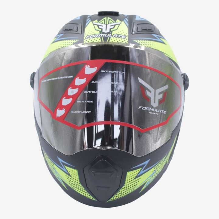 Formulate Black/Neon Green Full Face Mercury Visor Helmet | Daraz.com.np