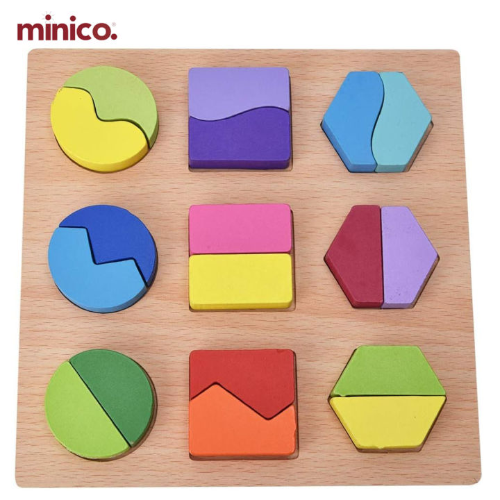 Minico Wooden Shape & Color Matching Puzzle Board – Montessori ...
