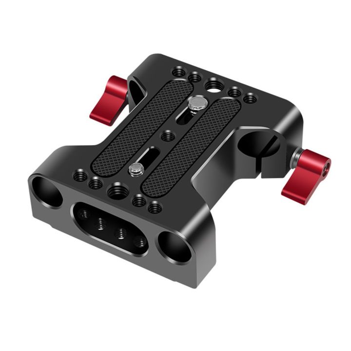 Multipurpose Camera Base Plate with 15mm Rod Rail Clamp Tripod Mounting ...