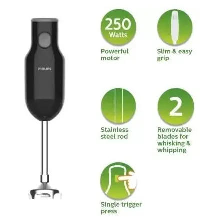 Philips Alloy Steel Hl1655/02 Hand Blender 250w Black, 250 Watts | Jeevee