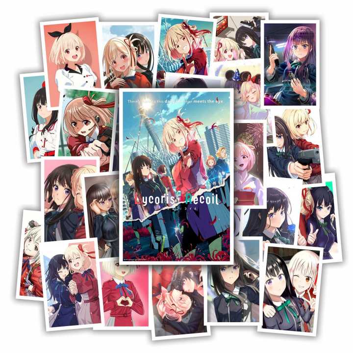 KYVOR Lycoris Recoil Anime Collectible Sticker Pack of 25pcs (9cm x 6cm ...