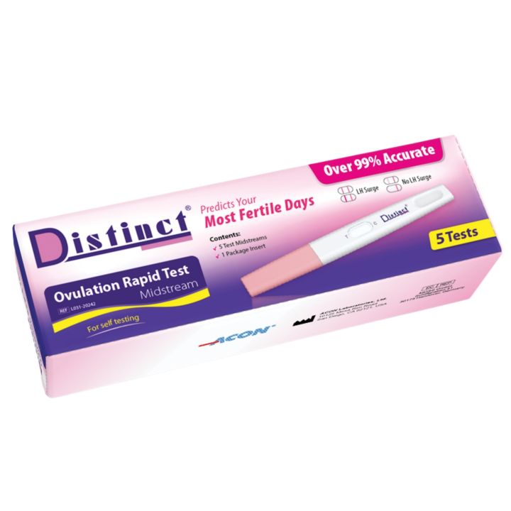 Acon Distinct Ovulation Rapid Test Midstream For Self Testing Pack of 5 ...