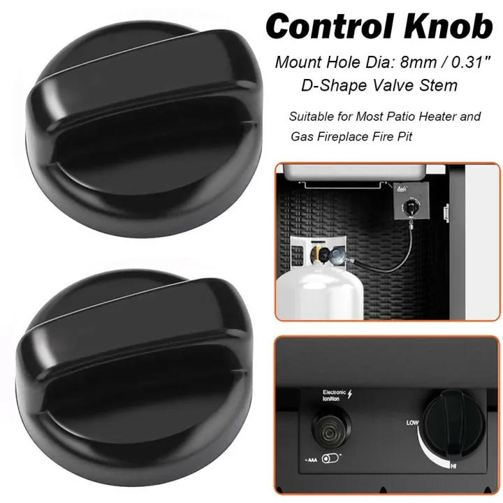 New D-Shape Valve Stem Control Knobs 8mm Black Barbecue Stove Knob ...