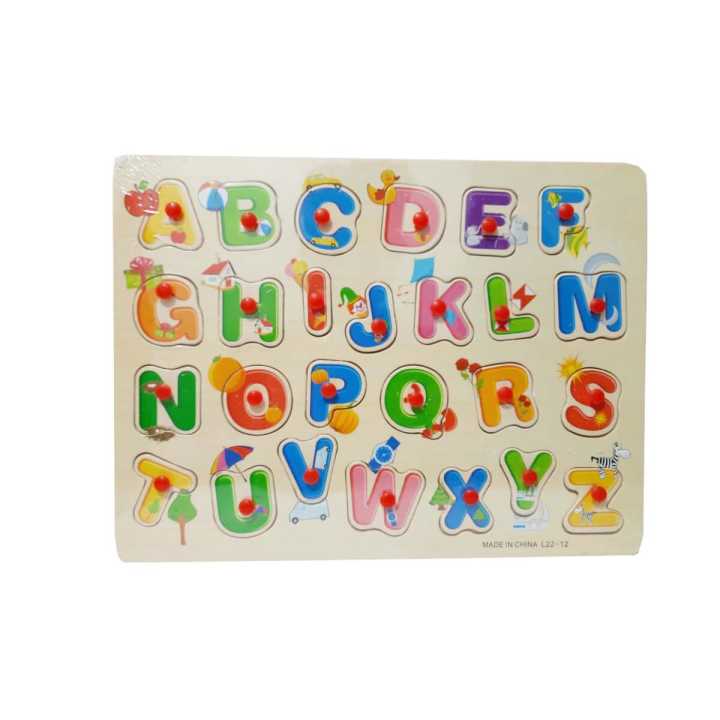English Abcd Wooden Alphabet Puzzle Board | Daraz.com.np