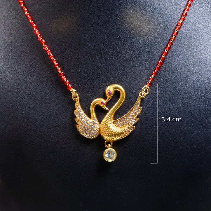 Gold Plated Panchadhatu Black/Red Potey Mangalsutra And Duck Couple ...