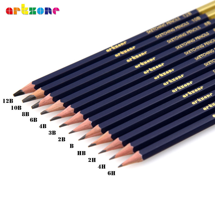 Professional Drawing Sketching Pencil Set, 12pcs Graphite Pencils, 6H ...