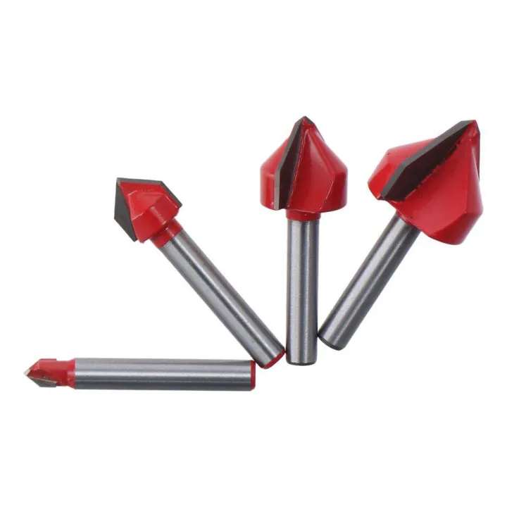 Working Tools 90 Degree V Groove 1/4 Inch Shank Chamfer Bevel Router ...