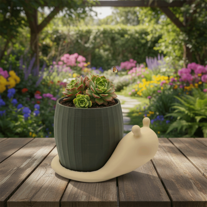 Modern Unique Snail-shaped Flower Pot Cute Plastic 3D Printed Pot ...