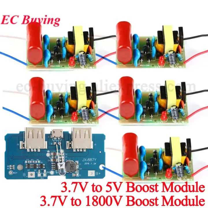 5pcs/1pc DC 3.7V to 1800V Booster Step Up Module Arc Pulse DC Motor ...