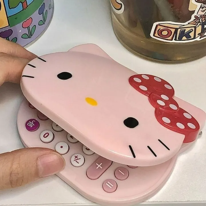 Creative 2 in 1 Hello Kitty Calculator Portable Cartoon Kitten Flip ...