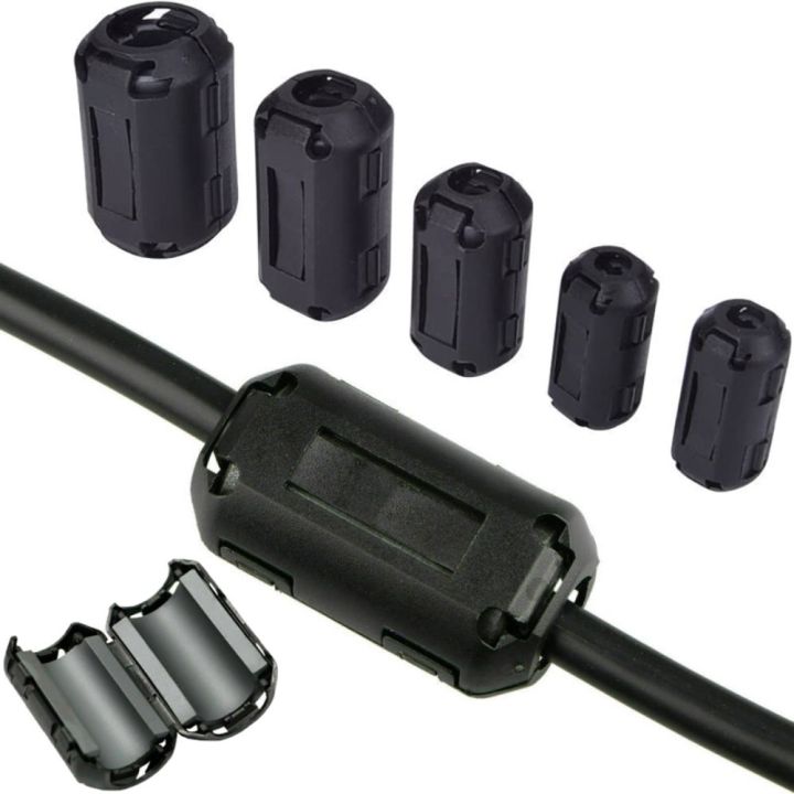 Cover Snap Type Ring Core Ferrite Bead Clamp Black Anti-interference ...