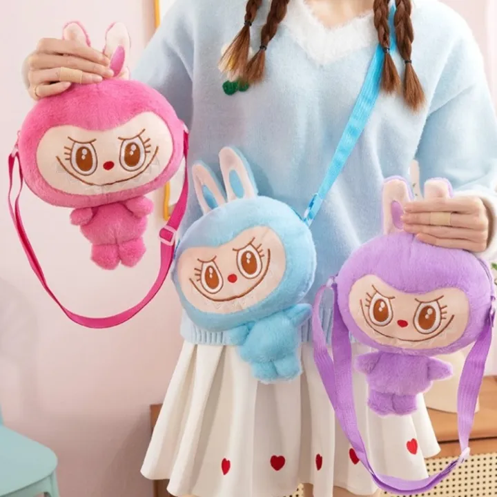 Cute Plush Labubu Crossbody Bag Cartoon Large Capacity Shoulder Bag ...