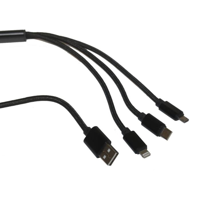 D10 3in1 Zinc Alloy 2.4A Charging/Data Cable | Daraz.com.np