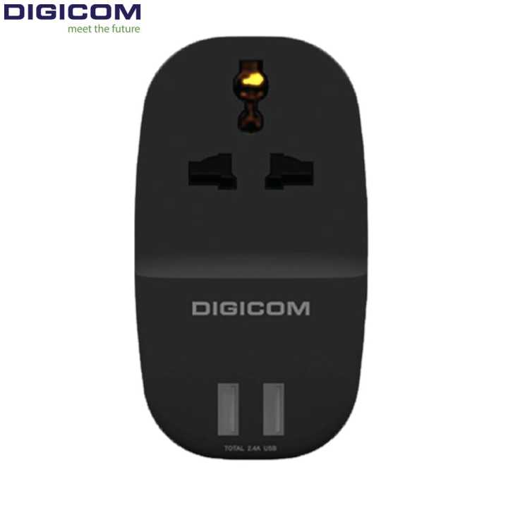 Digicom Power Adapter 1 Universal Socket 2 Usb Charging Ports Dg-T12U ...