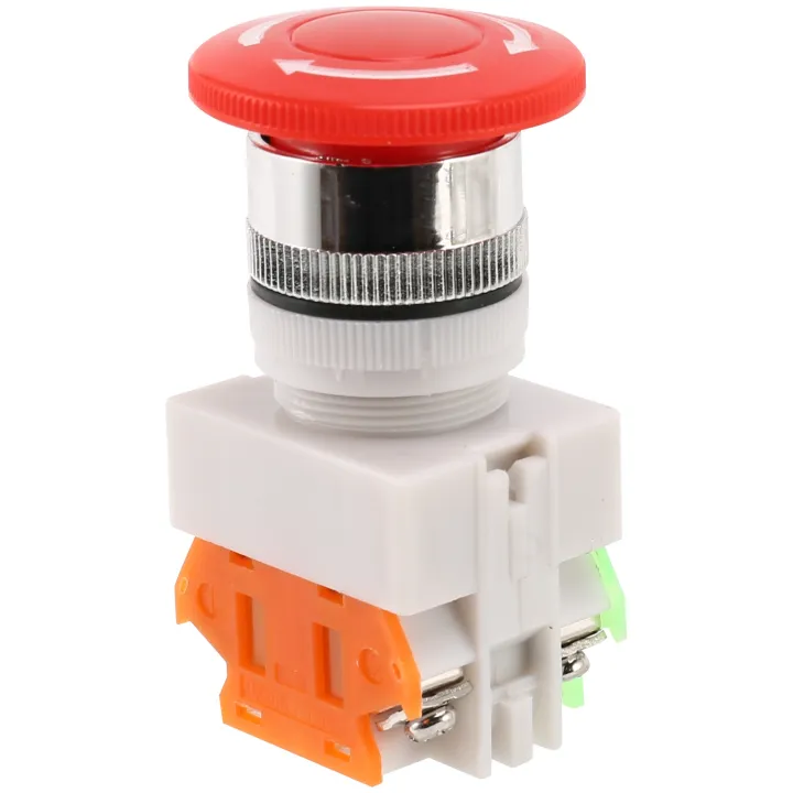 NCANRUI Red Mushroom Cap 1NO 1NC DPST Emergency Stop Push Button Switch ...