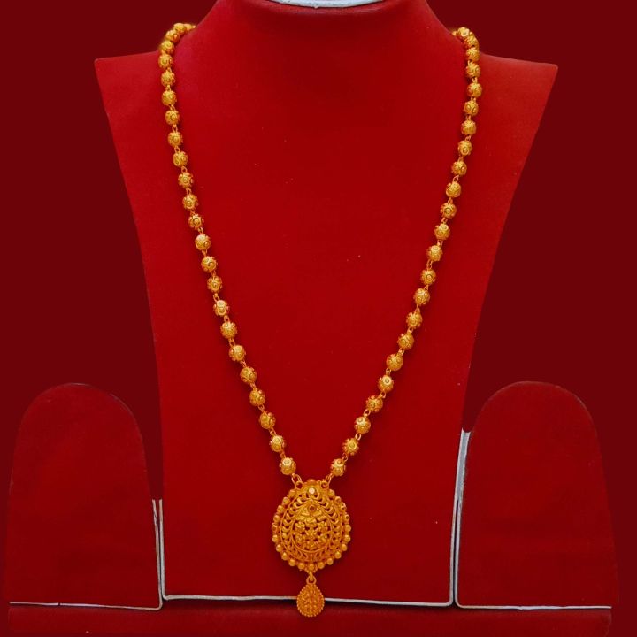 Ball Haar Pendal Design Long Haar Set Gold Plated Ball Haar For Women ...
