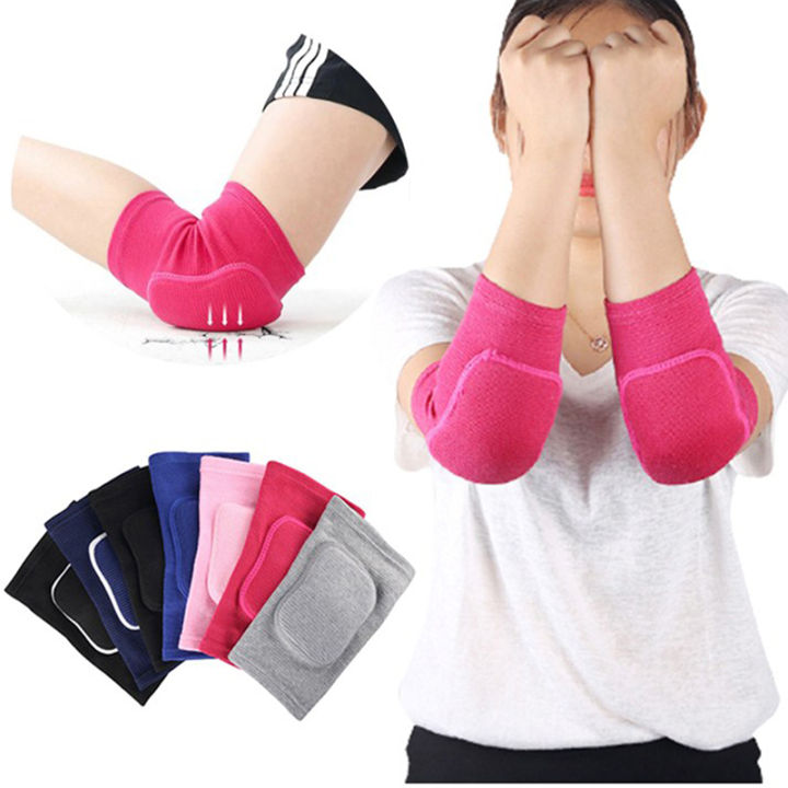 2PCS Elastic Elbow Pads Thickened Sponge Elbow Knee Protectors Guard ...