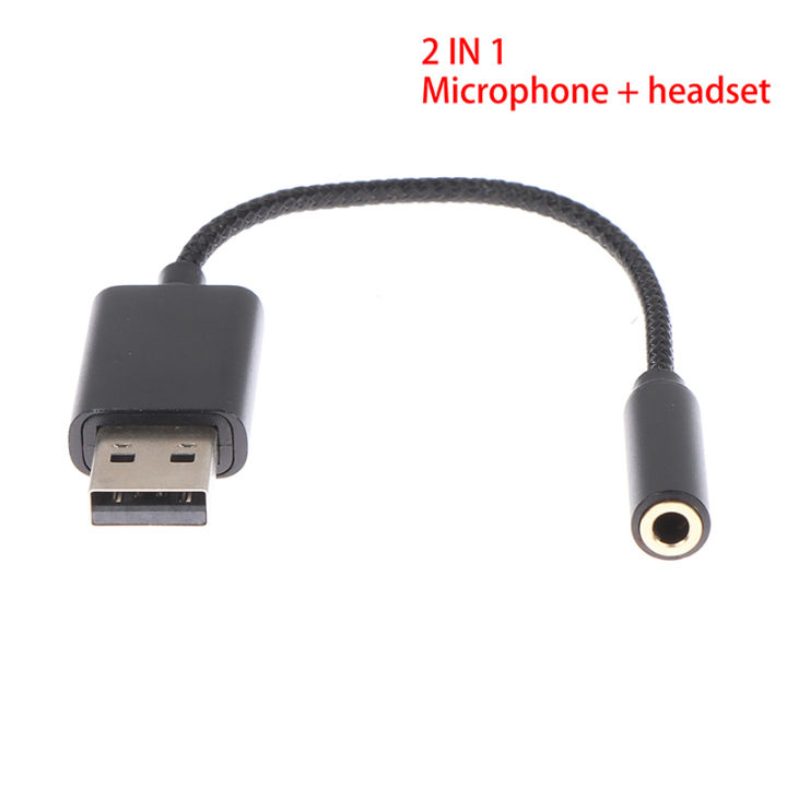 2 in 1 USB to 3.5mm Jack Sound Card Plug Sound Audio Adapter for PC ...
