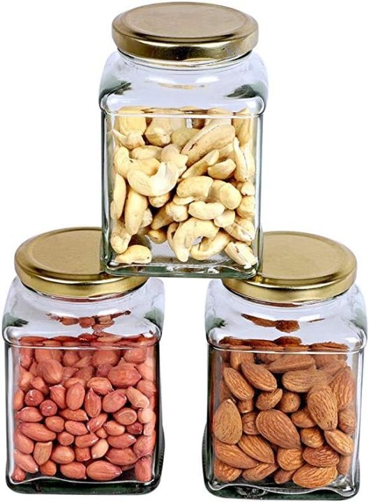 1 Piece Glass Jars / Jar 300 ml with Golden Lid Anti-Leak Jar with ...