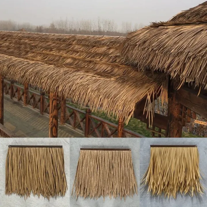 Artifical PVC Simulation Straw Roof Fake Retardant Thatch Decorative ...