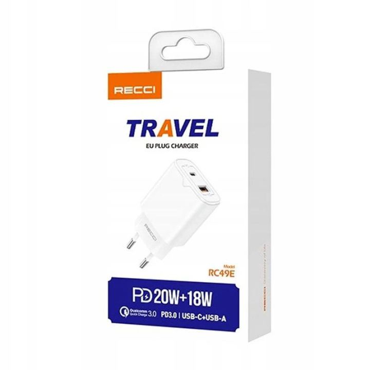 Recci 20W +18W Wall Charger RC-49E | Daraz.com.np