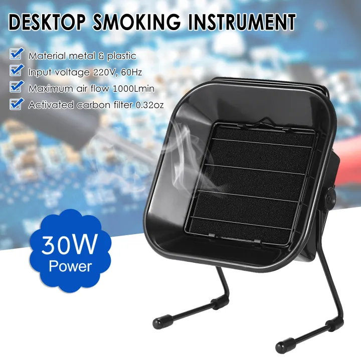 220V 30W Fume Extractor Solder Smoke Absorber with Active Carbon Filter ...