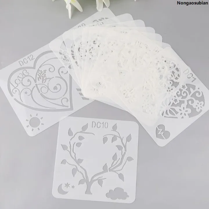 Nongaosubian【2025 Version】12Pcs Flower Heart Drawing Molds Plastic ...