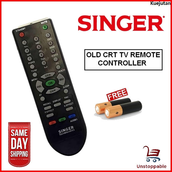 KuejutanPortable Singer Old CRT TV Remote Controller -AD661 Free ...