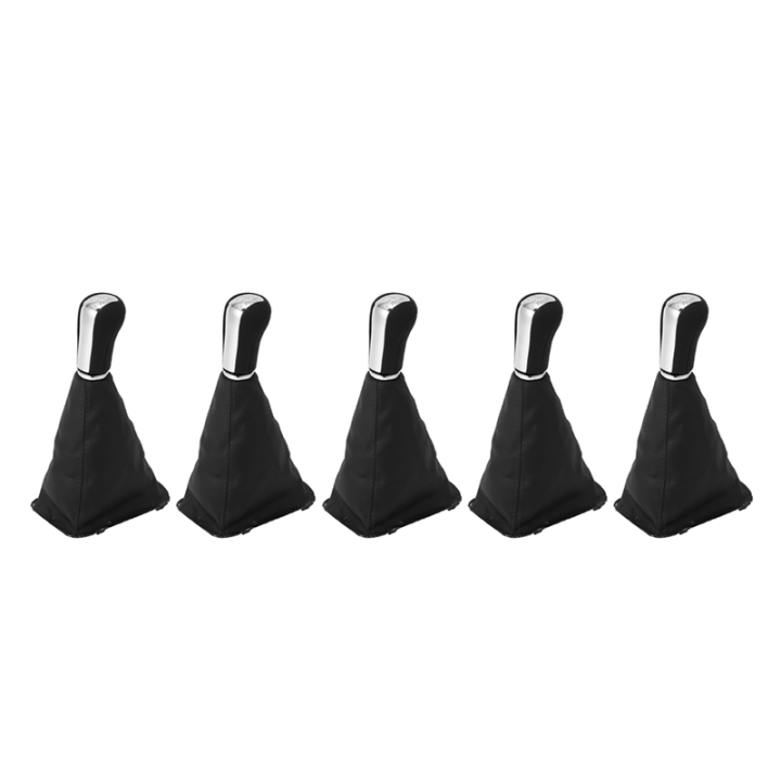 Fullhaodd 5X 5 Speed Car PU Leather Gear Shift Knob Shifting Gear Cover ...