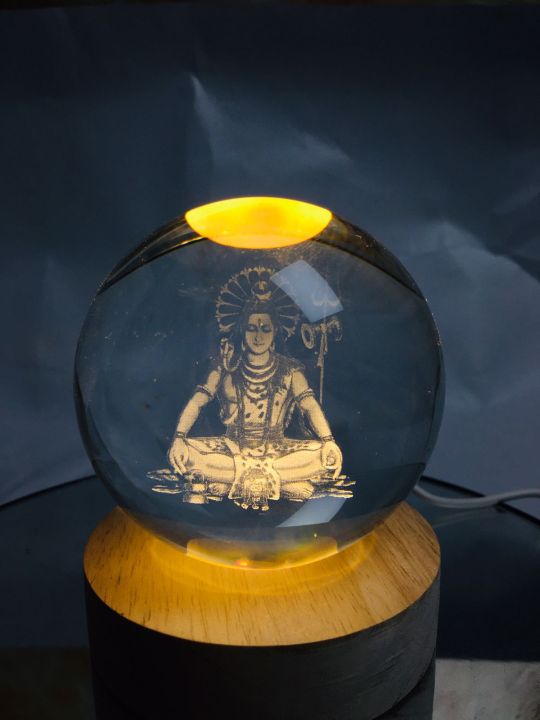 3D Decor Crystal Ball LED Night Light - Lord Shiva | Daraz.com.np