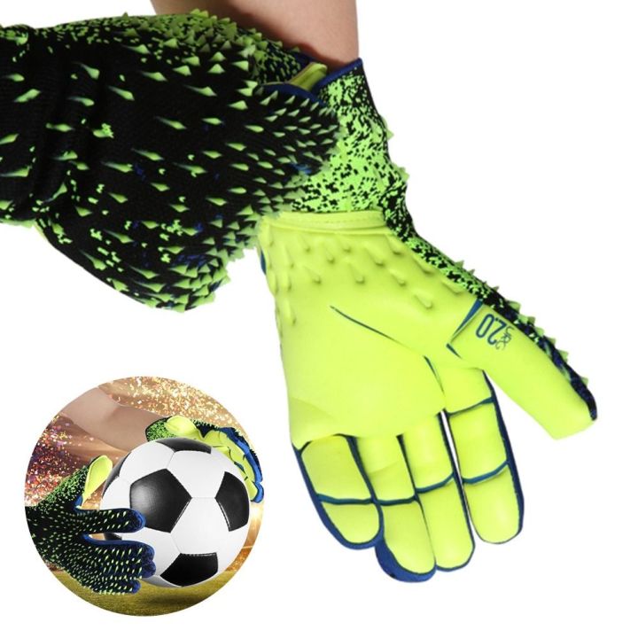 Latex Adults Teenager Finger Protection Goalkeeper Gloves Soccer Goalie ...