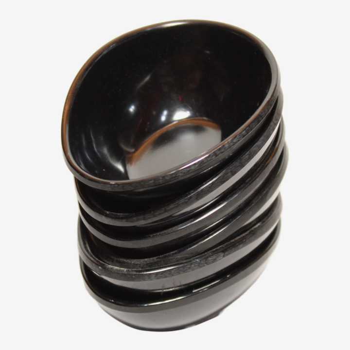Black Melamine Round Pickle Bowl 3 Inch Set Of 6 | Daraz.com.np