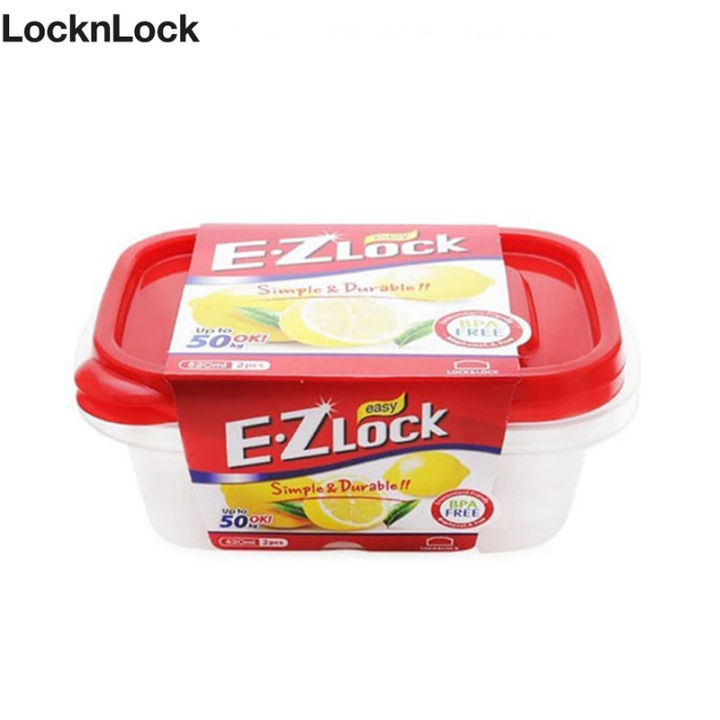 LocknLock New EZ-Lock Rectangular Container - 520ml X 2P Set | Daraz.com.np