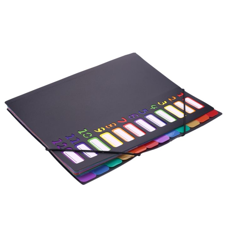Extended Folder,12 Pocket Letters A4 Paper Item Sorter,Plastic File ...