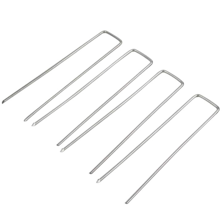 50 Pack Galvanized Landscape Fabric Staples Garden Stakes 6 Inch Heavy ...