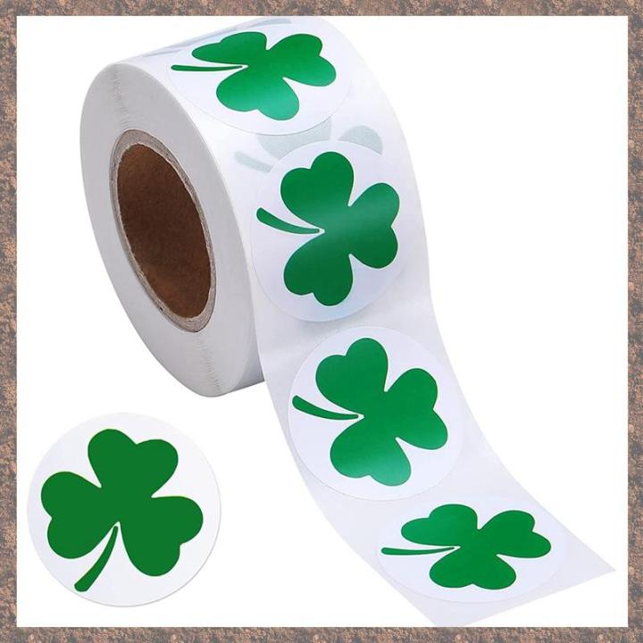 Shamrock Roll Stickers Shamrock Stickers 1-1/2 Inch Adhesive Label for ...