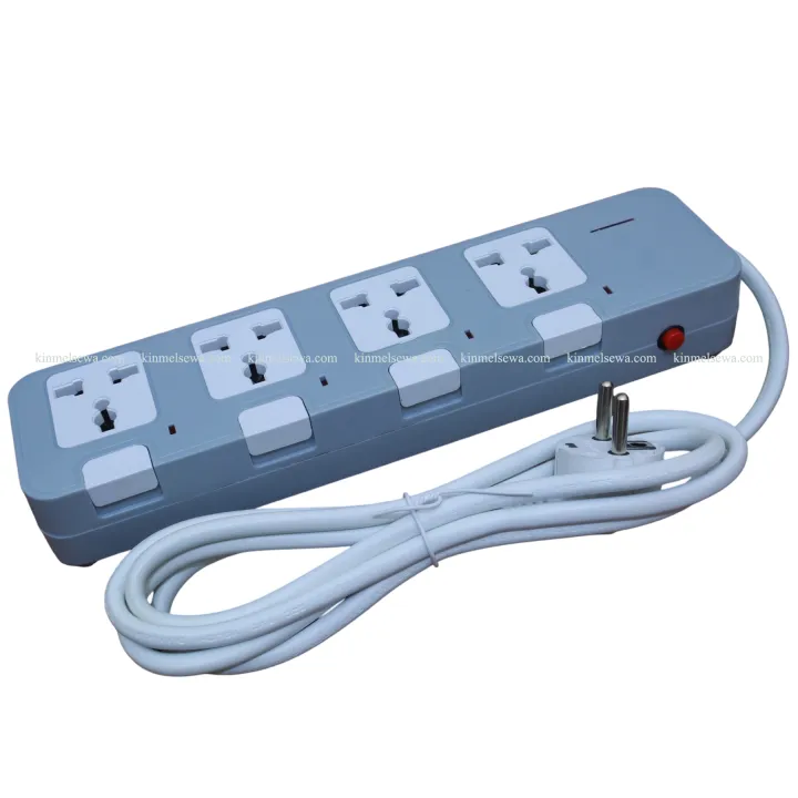 4-Port Universal Extension Cord with Surge Protector & Individual ...