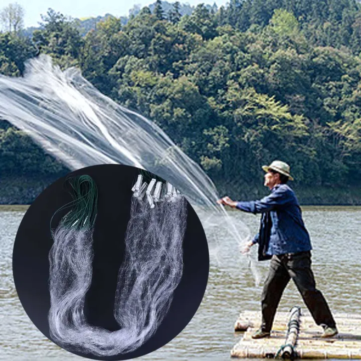 Hand Casting Network Durable Fishing Casting Net Dip Cage Fish Line ...